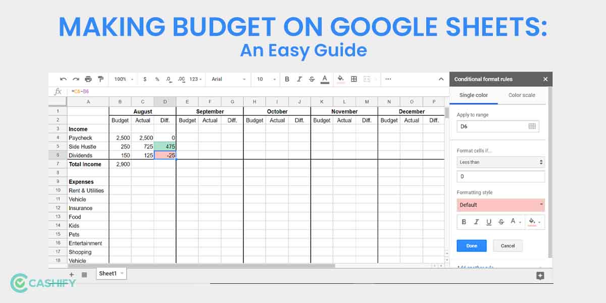 Making Budget On Google Sheets An Easy Guide Cashify Blog